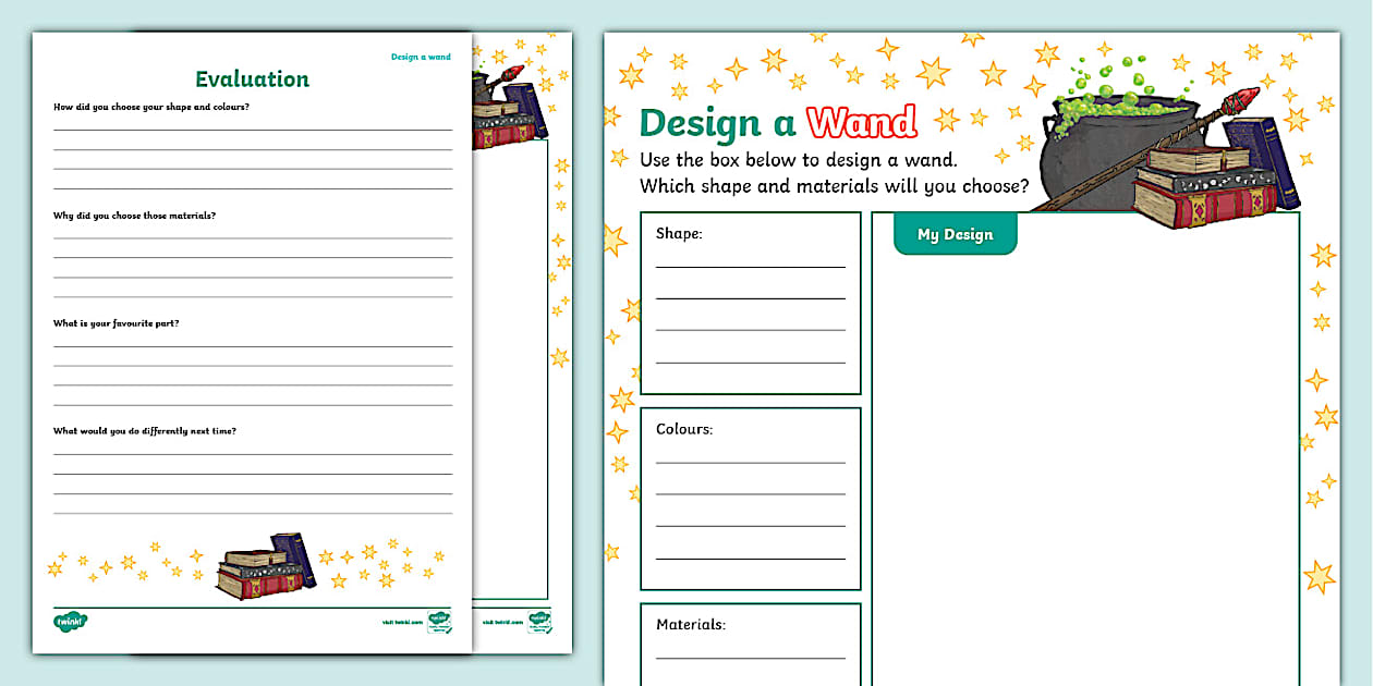 Design a Magic Wand Worksheet (Teacher-Made) - Twinkl