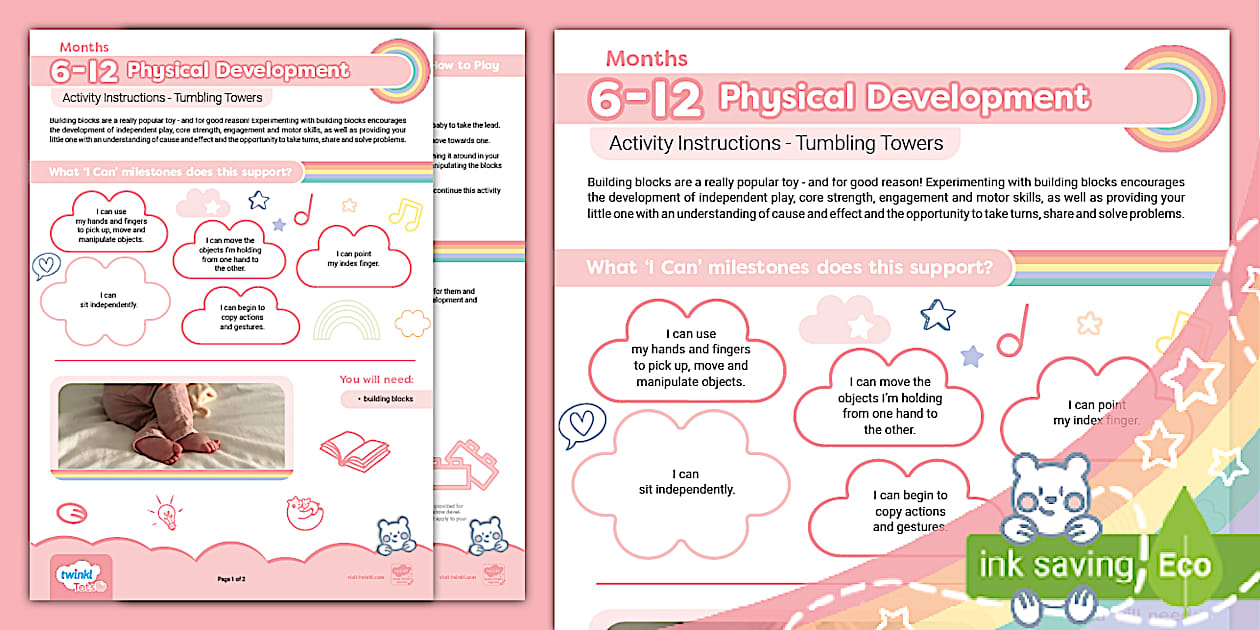 6-12 Months Physical Development Activity - Tumbling Towers