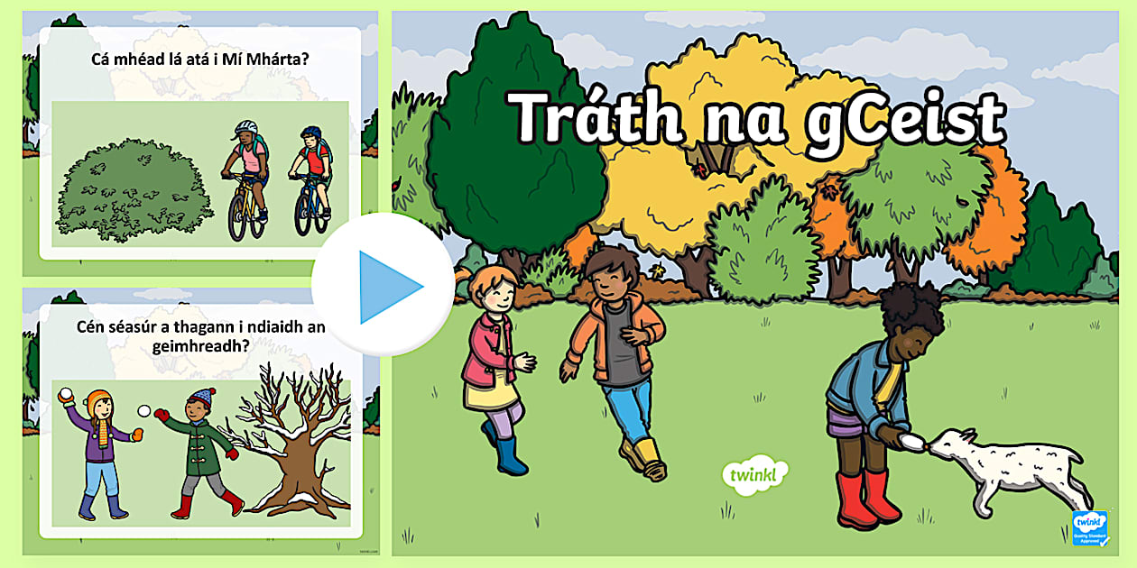 Time of Year Quiz PowerPoint Gaeilge (teacher made) - Twinkl