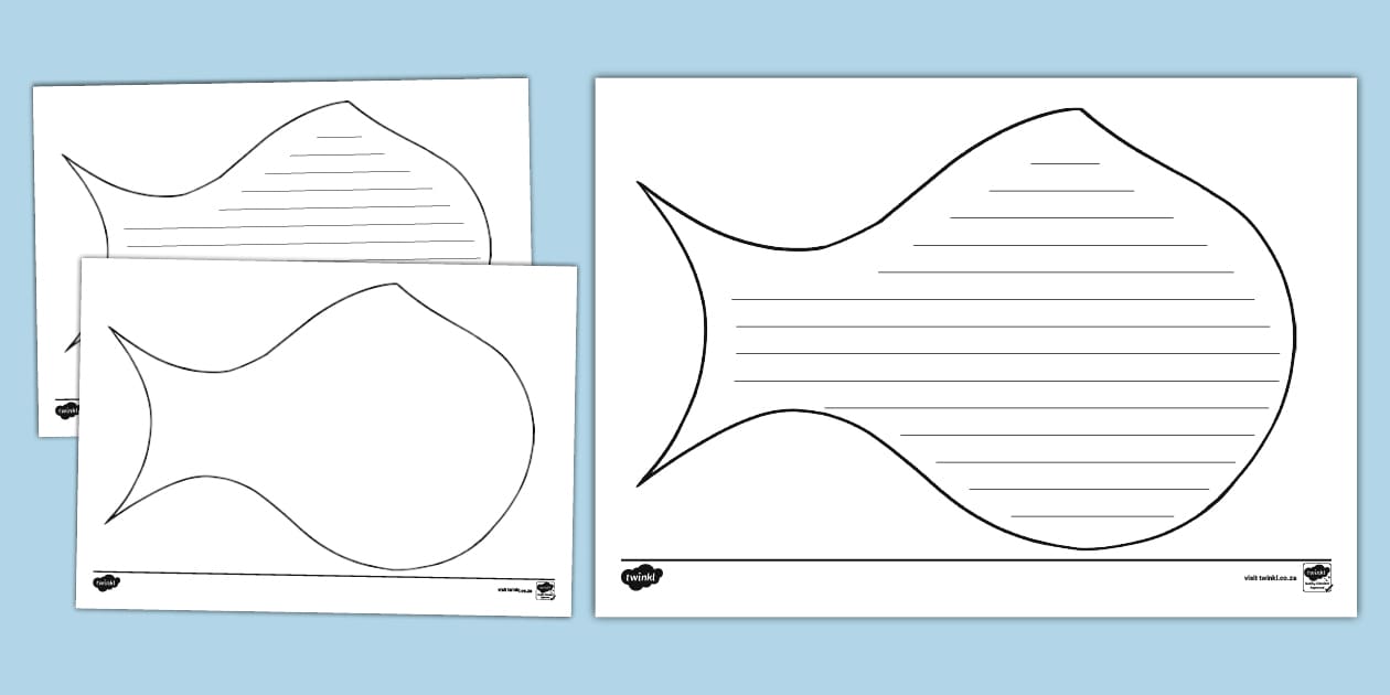Foundation Phase English Fish Writing Template Worksheet (CAPS)