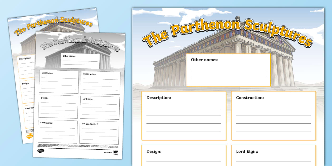 The Parthenon Sculptures/Elgin Marbles Fact File Template