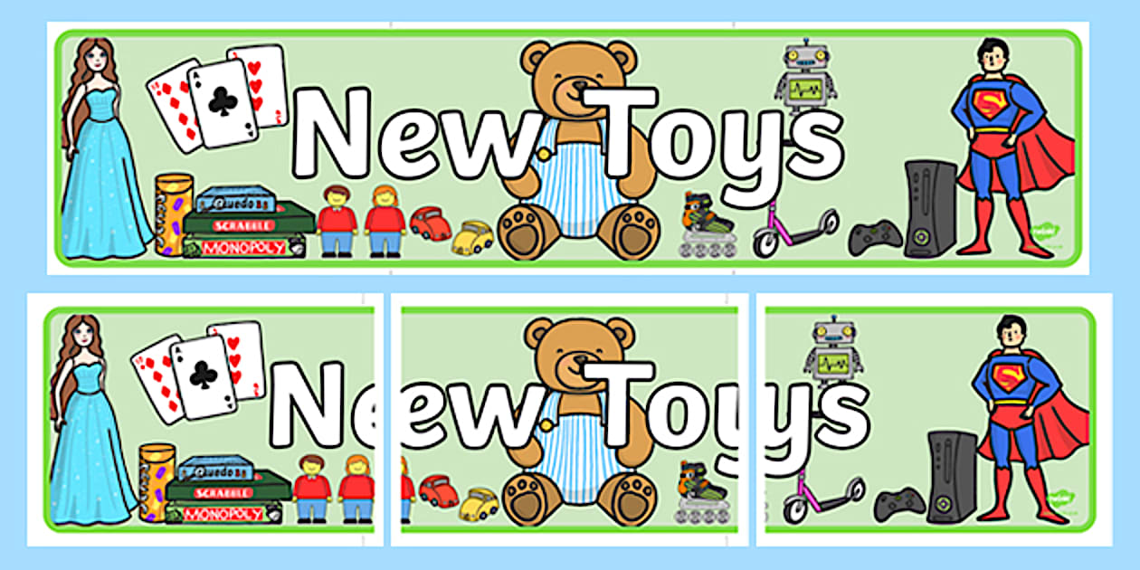 Cursive New Toys Display Banner (teacher made) - Twinkl