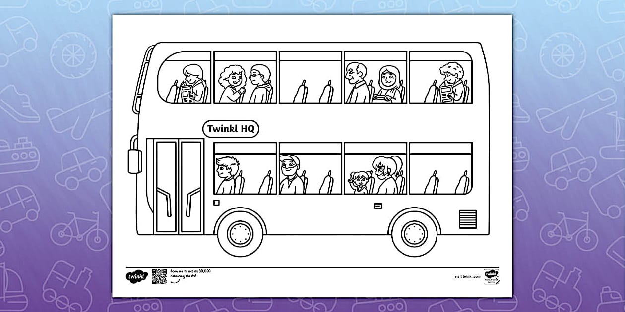 London Red Bus colouring sheet - Twinkl