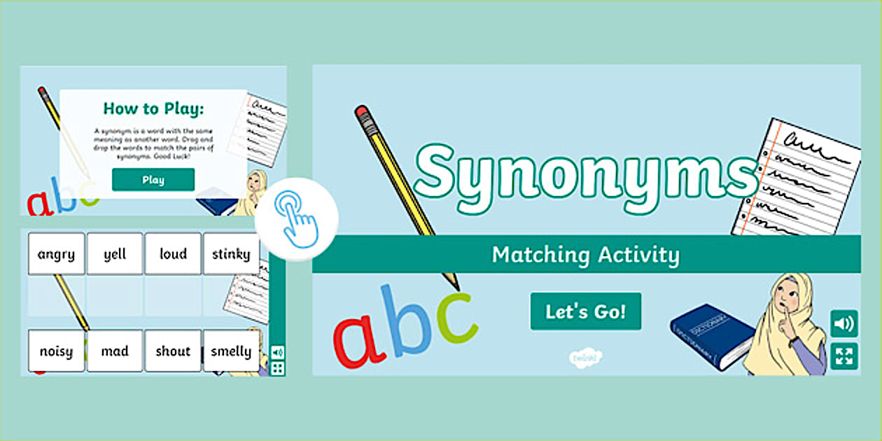 Synonyms Interactive Matching Game (teacher made) - Twinkl