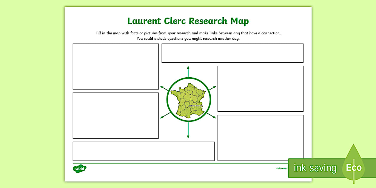 Editable Laurent Clerc Research﻿ Map (teacher made)