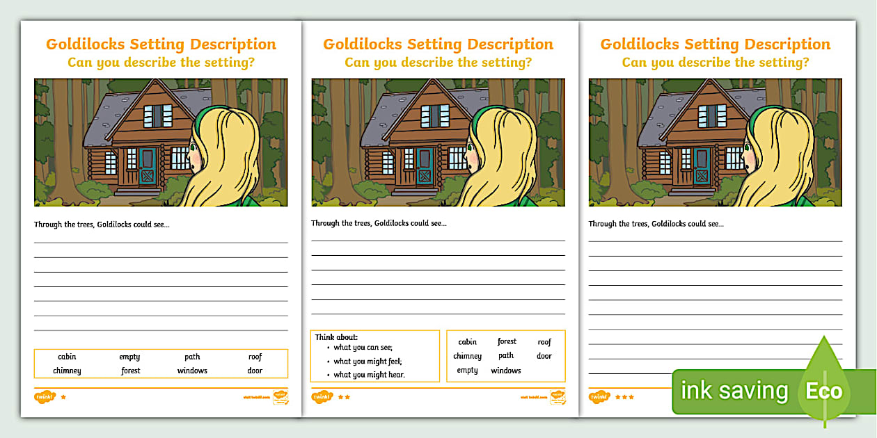 Goldilocks Setting Description Writing Frame (teacher made)
