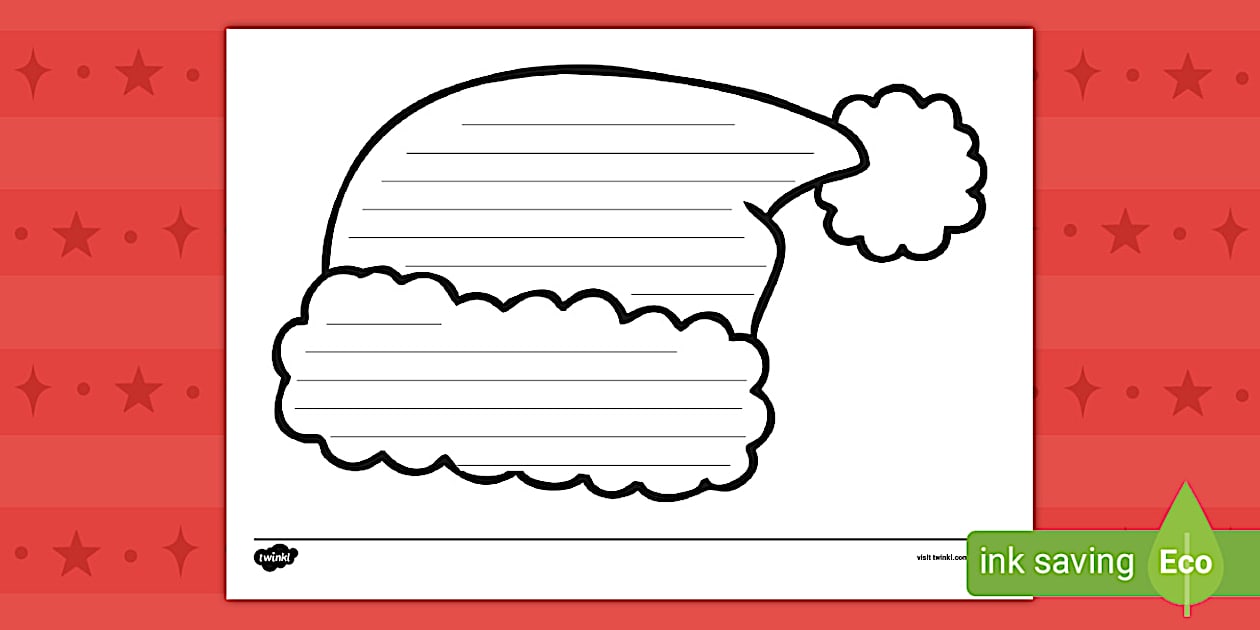Santa Hat Writing Template