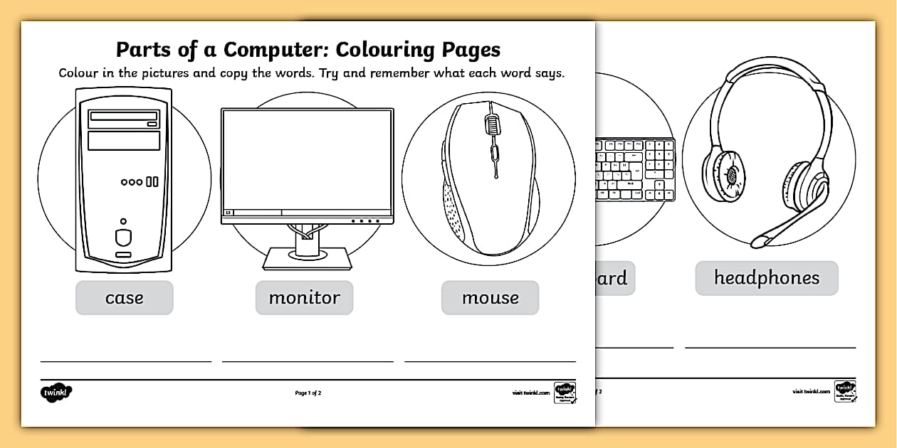 Coding And Robotics Parts Of A Computer Colouring Activity