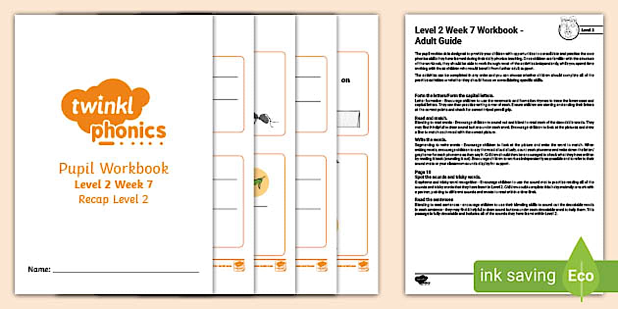 Recap Level 2 Week 7 Phonics Workbook - Primary Resources