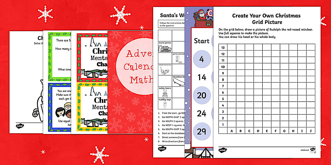 Top Ten LKS2 Christmas Maths Worksheet / Worksheet Pack