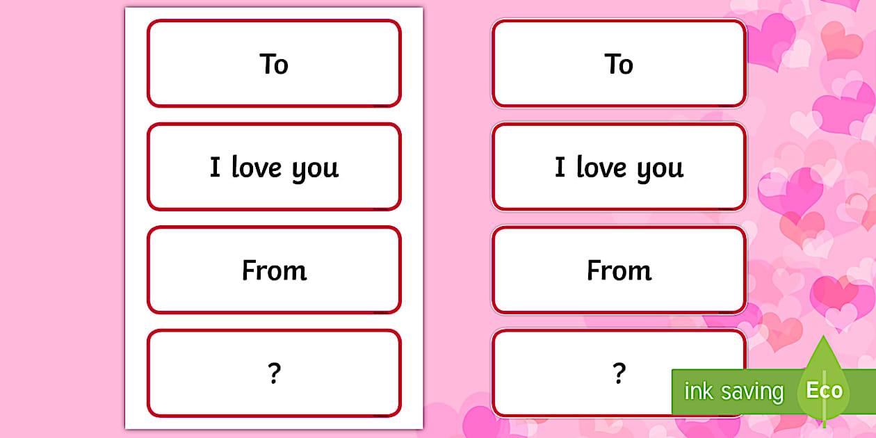 Valentine's Day Card Starter Word Cards (teacher made)