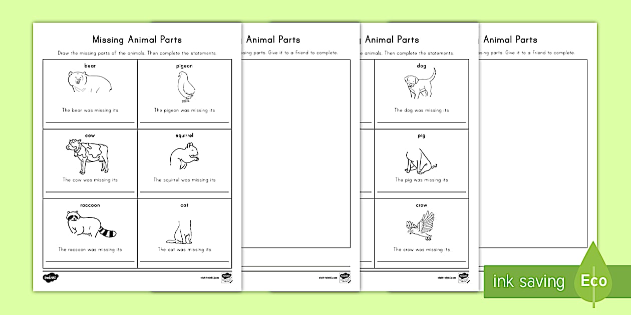 Complete the Picture Draw the Animal Worksheet - Parents