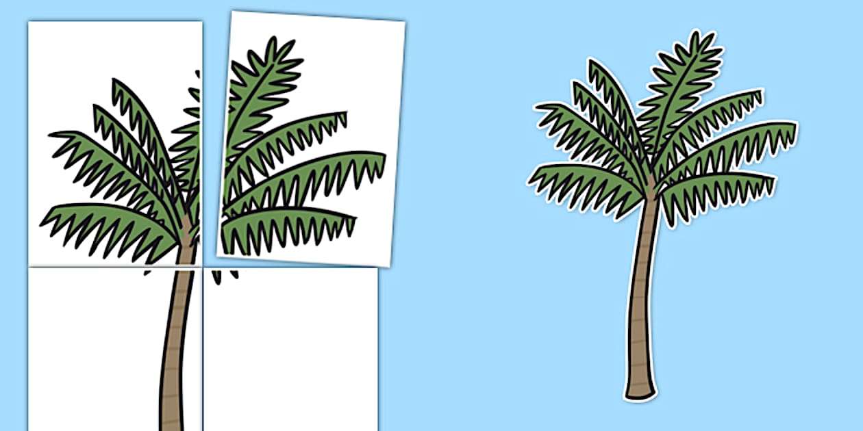 Large Palm Tree Display Cut Out 4xA4 (teacher made) - Twinkl