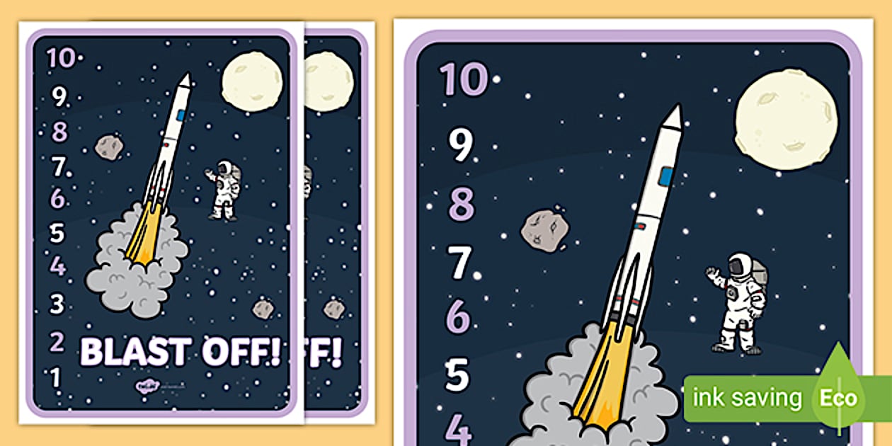 Space Rocket Countdown Display Posters 10-1 (Teacher-Made)