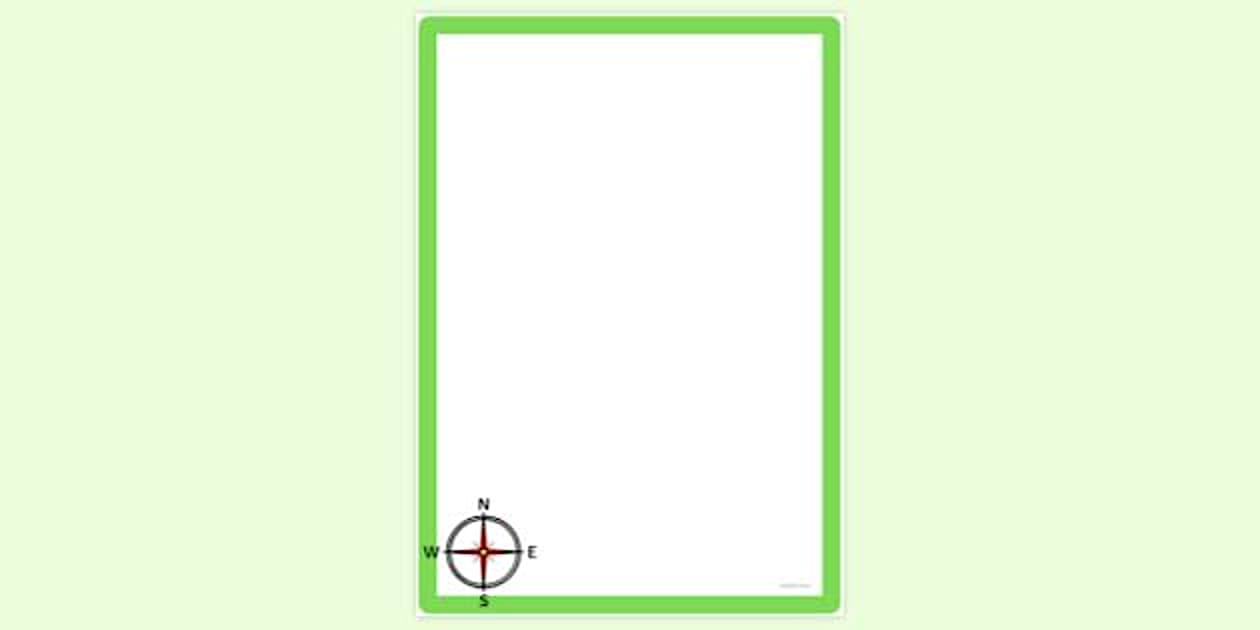 Simple Compass Map Icon Page Border | Page Borders | Twinkl
