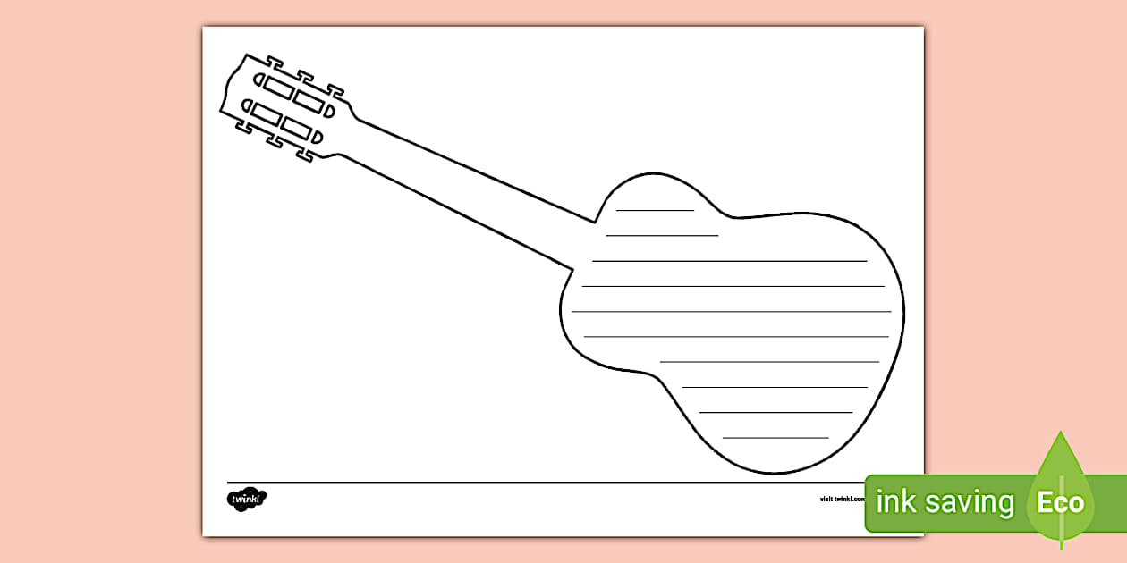 Guitar Writing Template (teacher made) - Twinkl