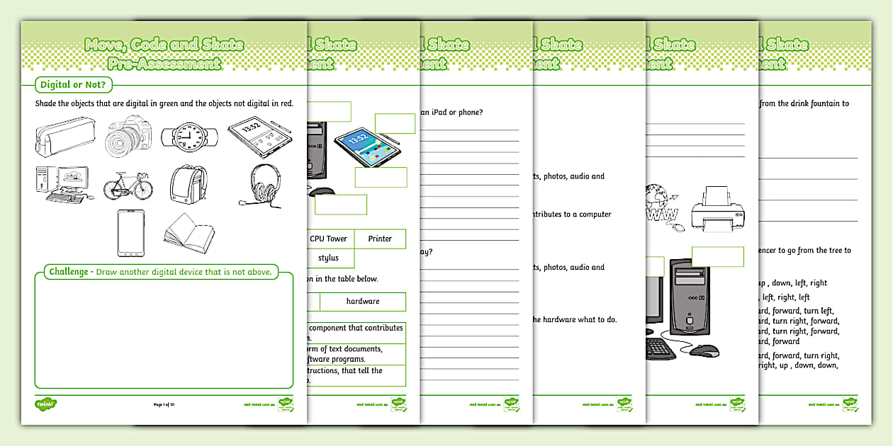 Mini IU Year 2 Move, Code, Skate Pre and Post Assessments
