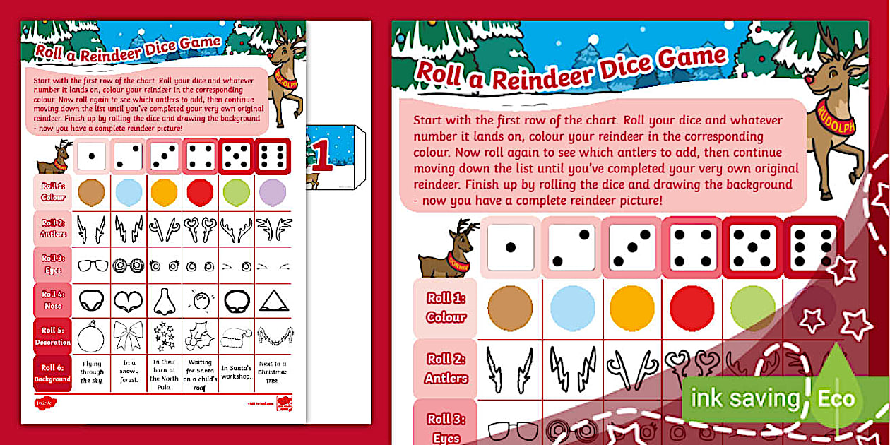 Roll a Reindeer Dice Game (teacher made) - Twinkl