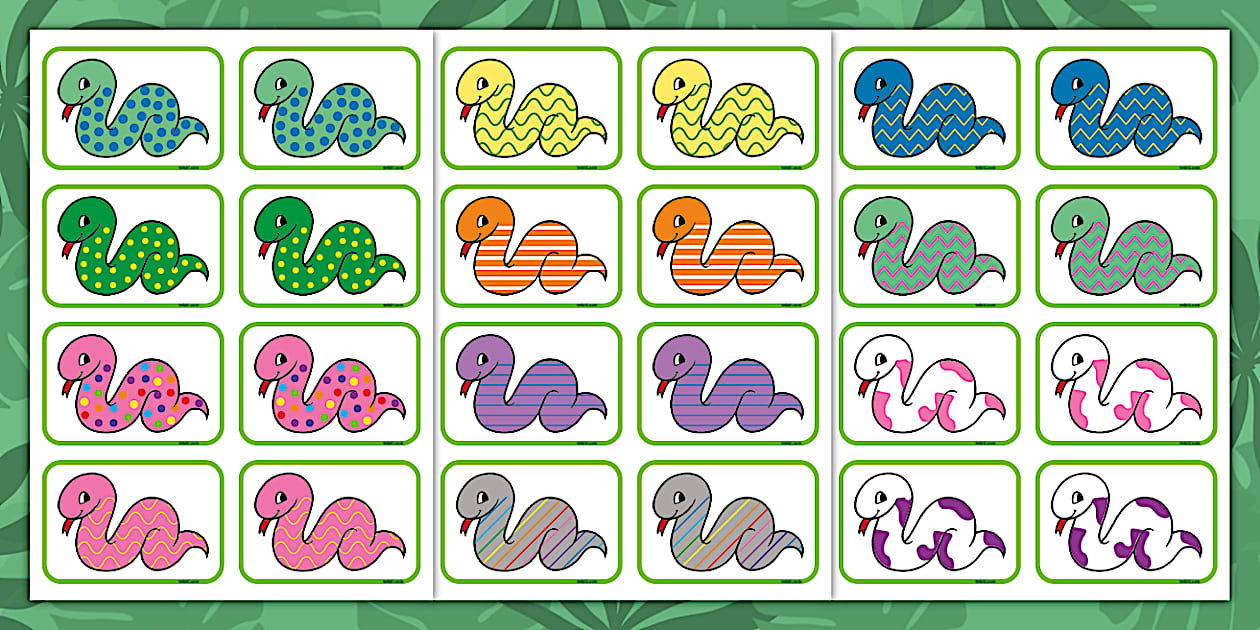 Pattern Snakes Matching Cards | Twinkl - Twinkl