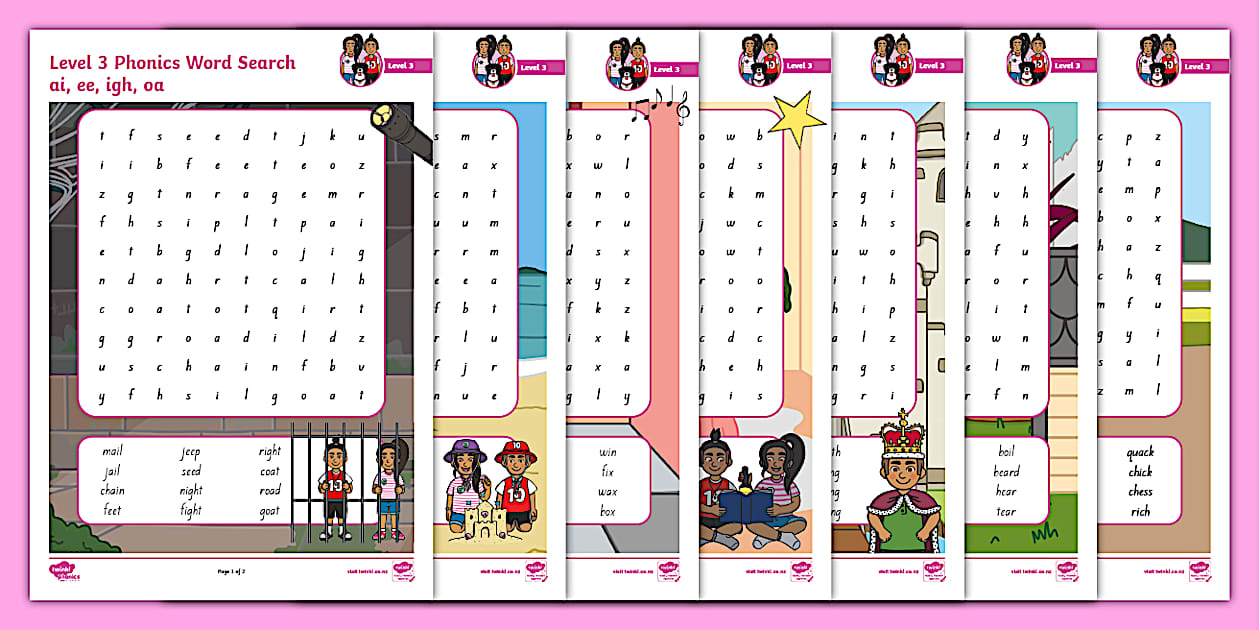 Twinkl Phonics Level 3 Word Search Pack (teacher made)