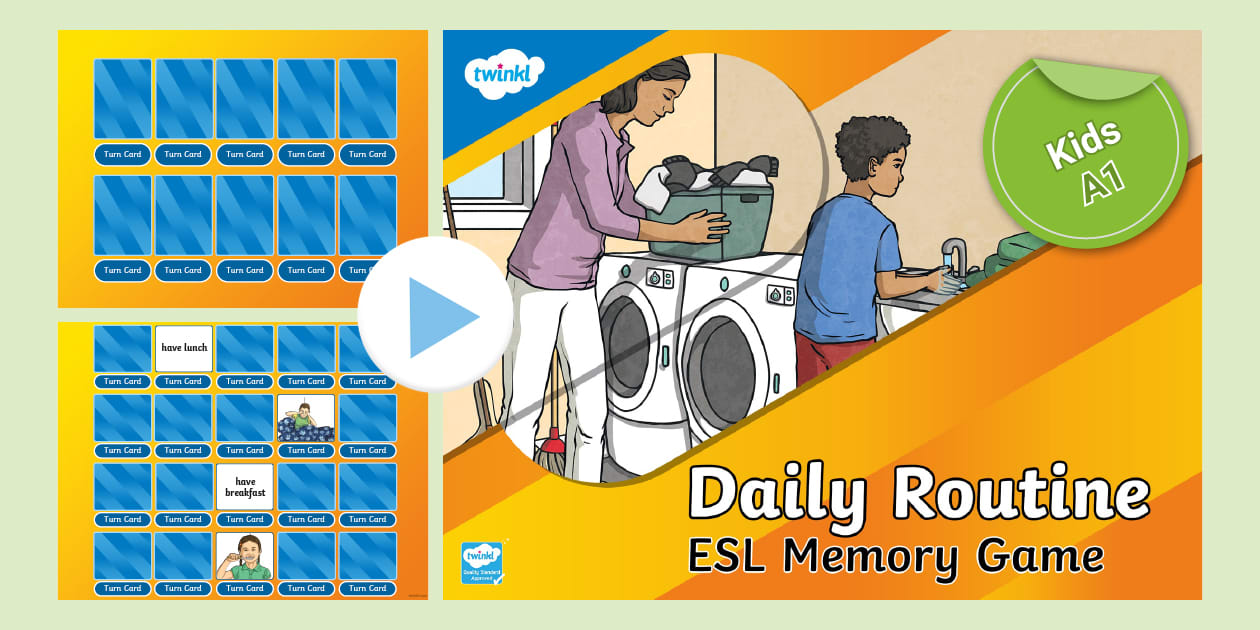 ESL Daily Routine Memory Game for Kids {Twinkl} - Twinkl