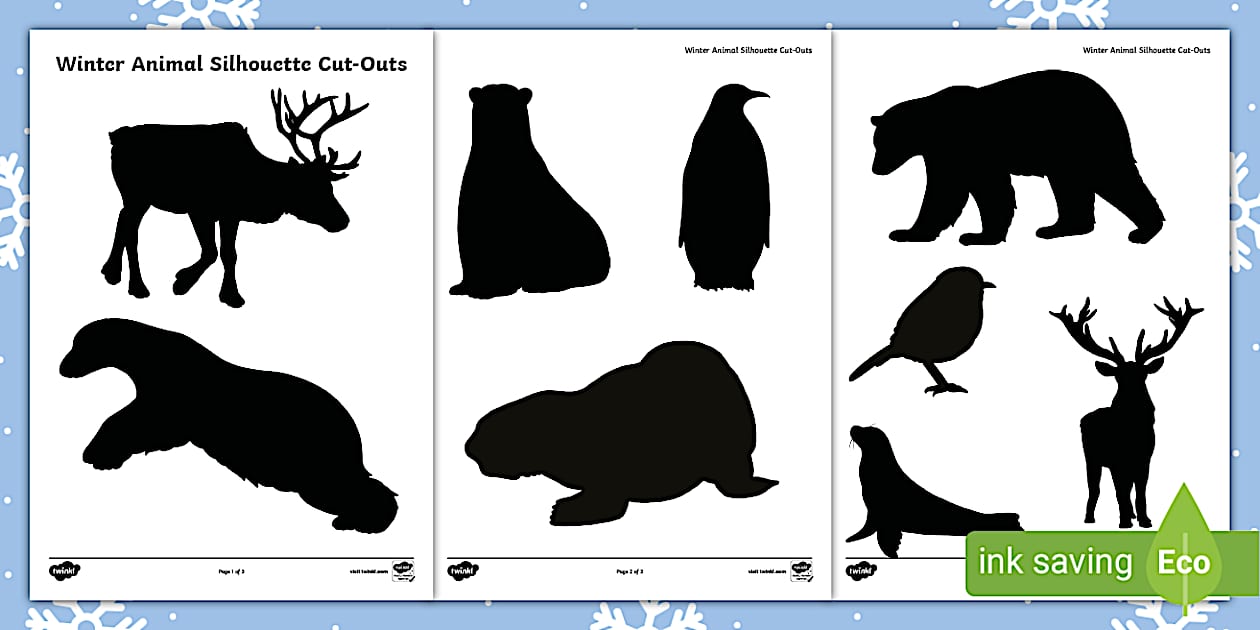 Winter Animal Silhouette Cut Outs