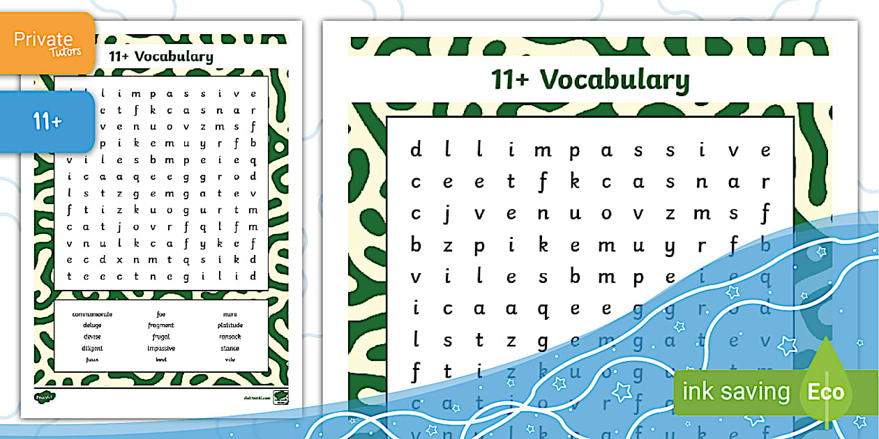 11+ Vocabulary Word Search 7 (teacher made) - Twinkl