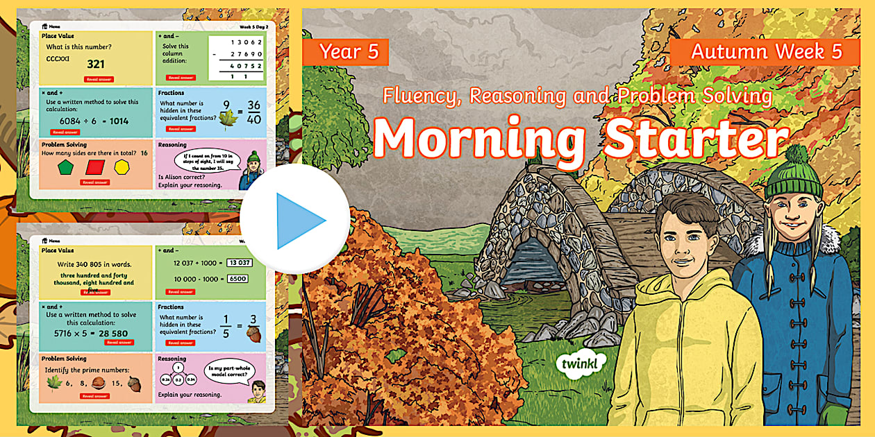 Year 5 Maths Autumn Morning Starter PowerPoint 5 - Twinkl
