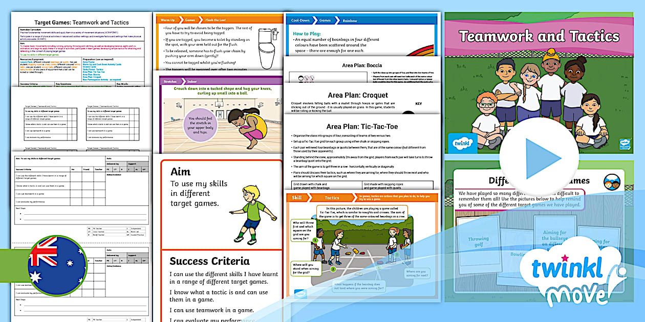 Move PE Year 2 Target Games Lesson 6: Teamwork and Tactics