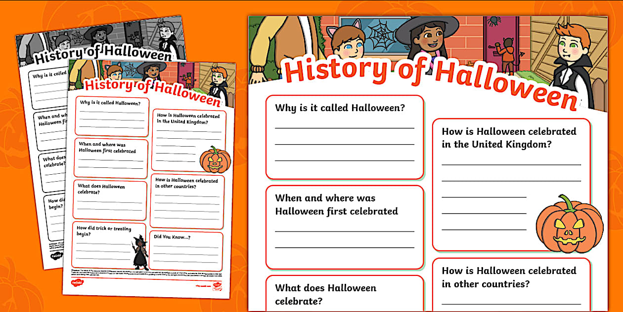 KS1 History of Halloween Fact File Template (Teacher-Made)
