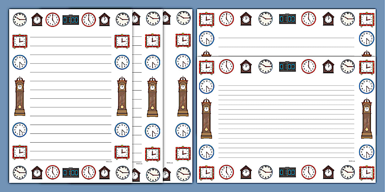 Clock Page Borders - Twinkl - KS1 (Teacher-Made) - Twinkl