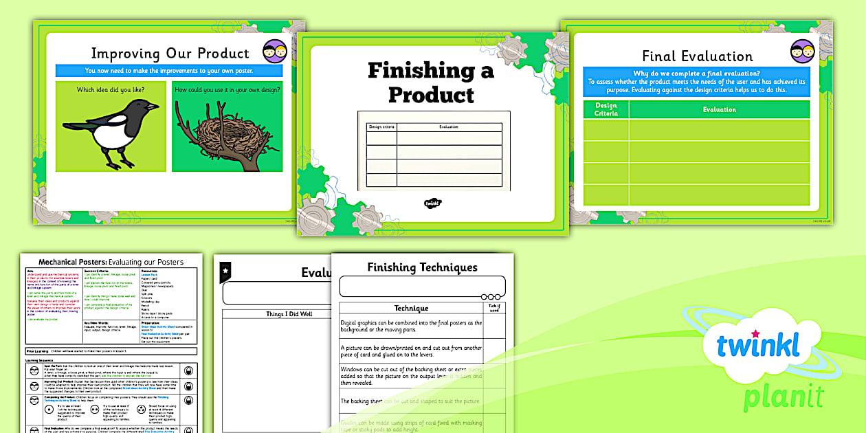 D&T:Mechanical Posters: Evaluating Our Posters LKS2 Lesson Pack 6