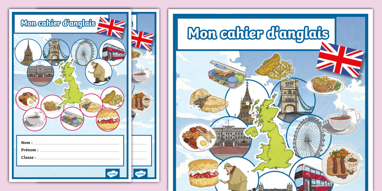 Couverture de cahier : Cahier d'anglais