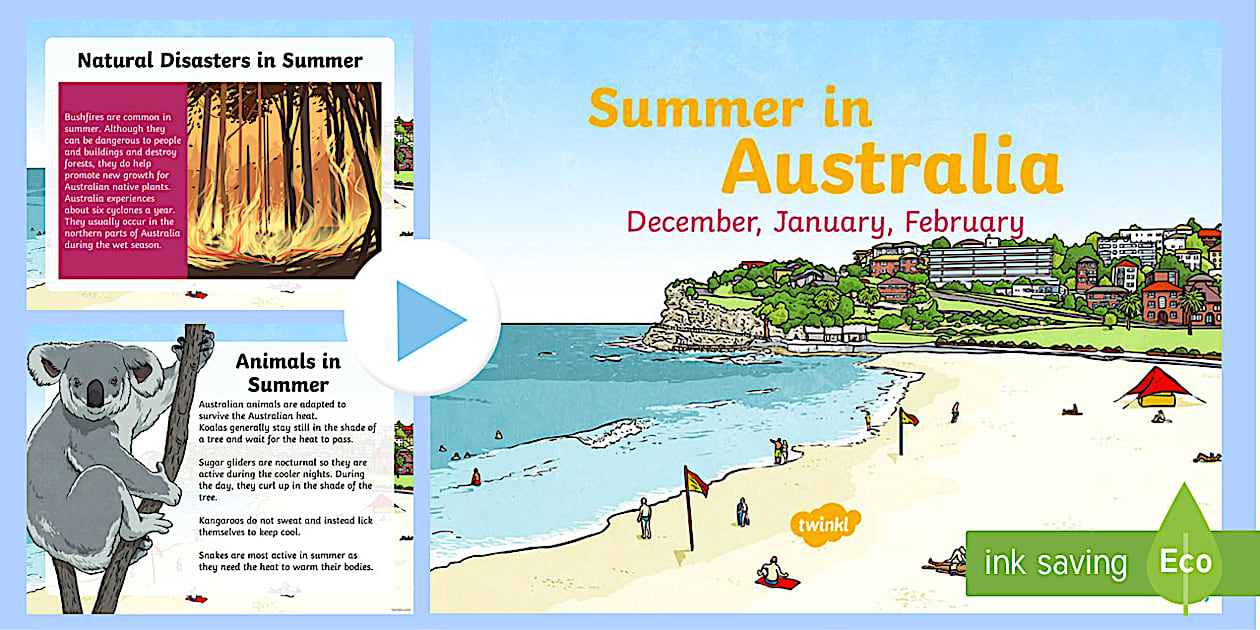 3-6 Summer in Australia PowerPoint (teacher made) - Twinkl