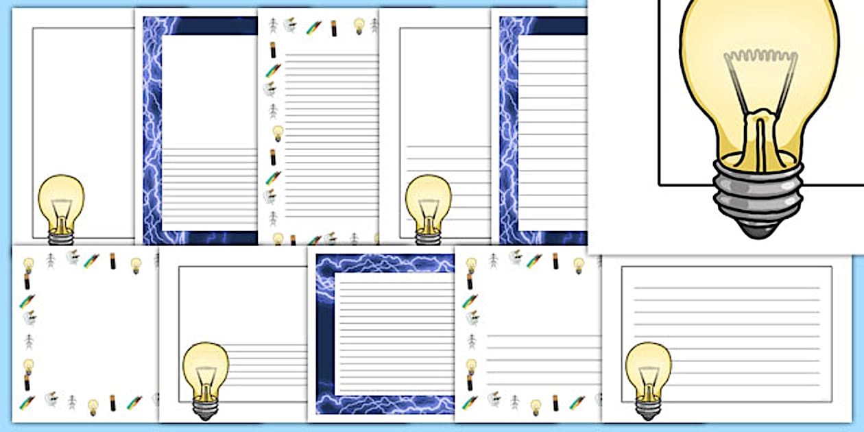 Editable Electricity Page Borders - Twinkl
