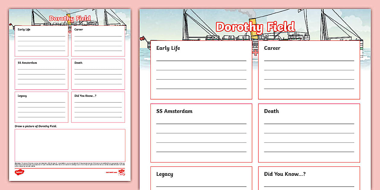 Dorothy Field Fact File Template (teacher made) - Twinkl