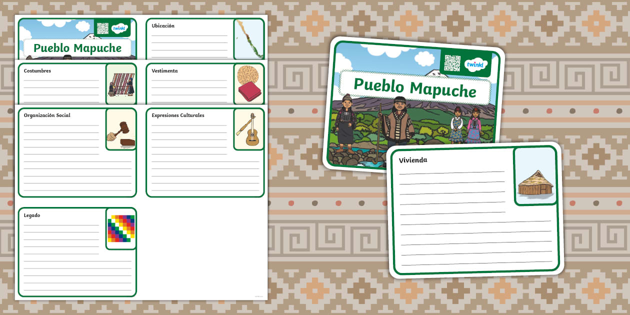 Guía de Trabajo: Tarjetas sobre el Pueblo Mapuche - Twinkl