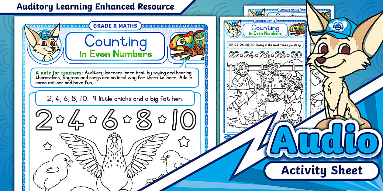 Grade R Maths - Counting- Poem: Counting in Twos - Twinkl