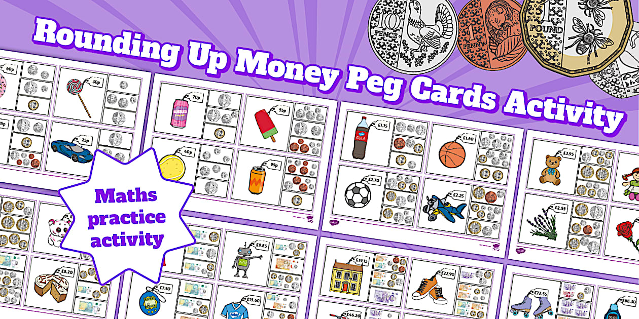 👉 Rounding Up Money Peg Cards Activity