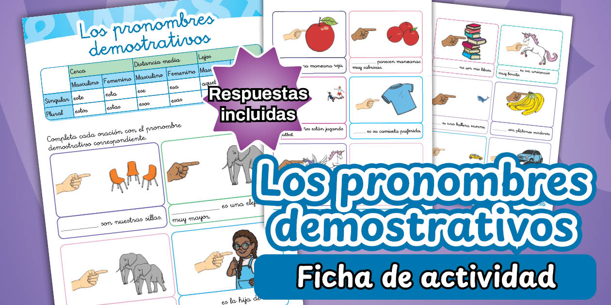 Ficha de actividad: Los pronombres demostrativos