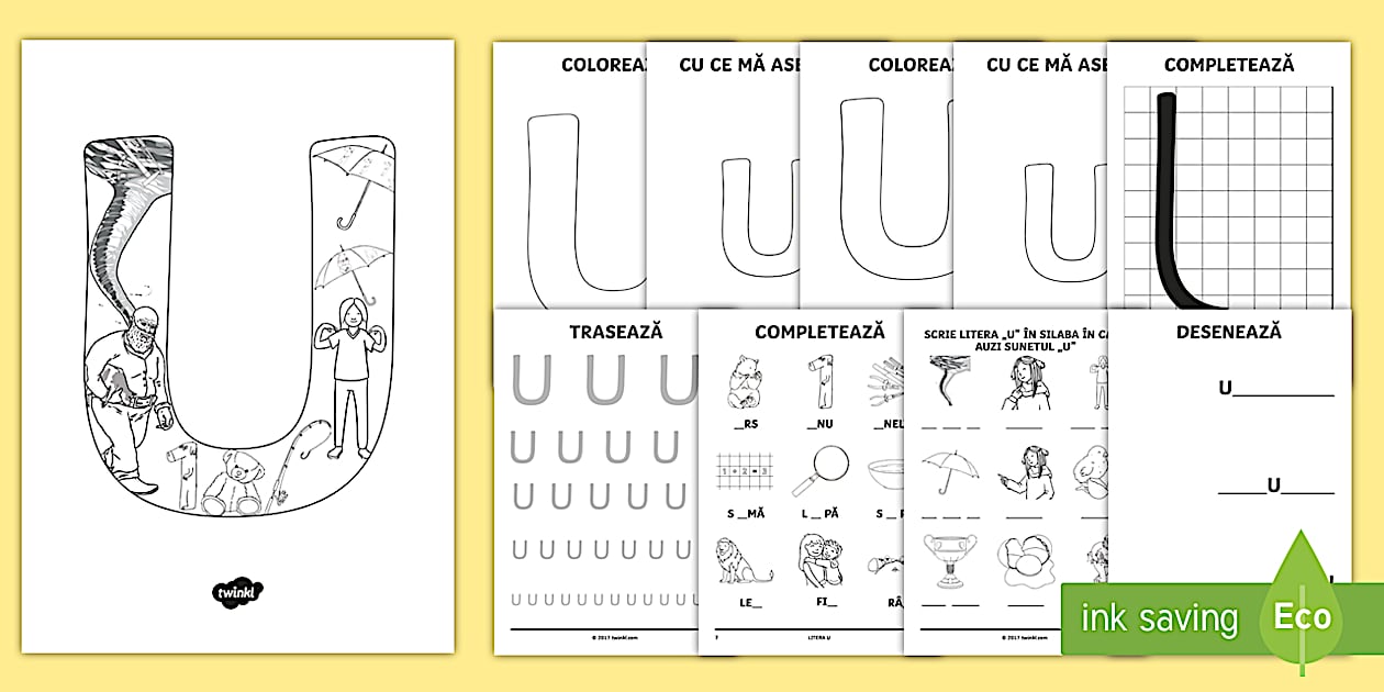 Consolidarea literei U - Broșură - Twinkl