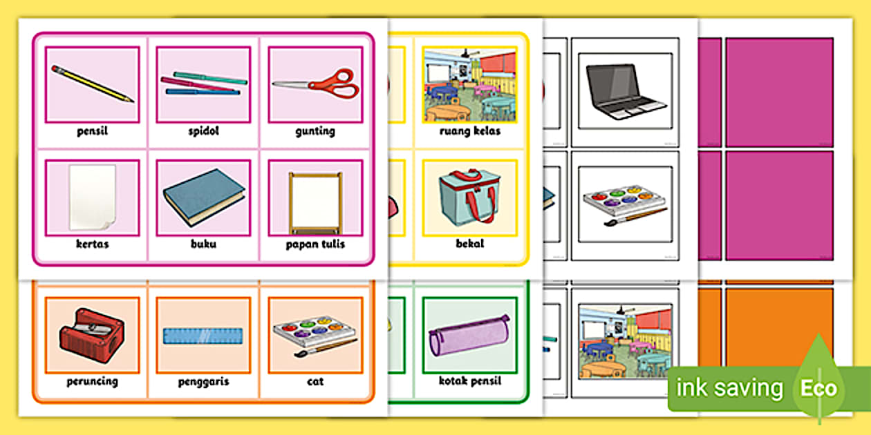 Editable Classroom Objects Bingo Indonesian (teacher made)