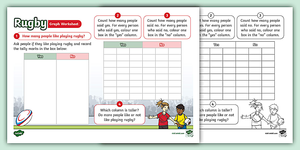 Rugby Graph Worksheet (teacher made) - Twinkl