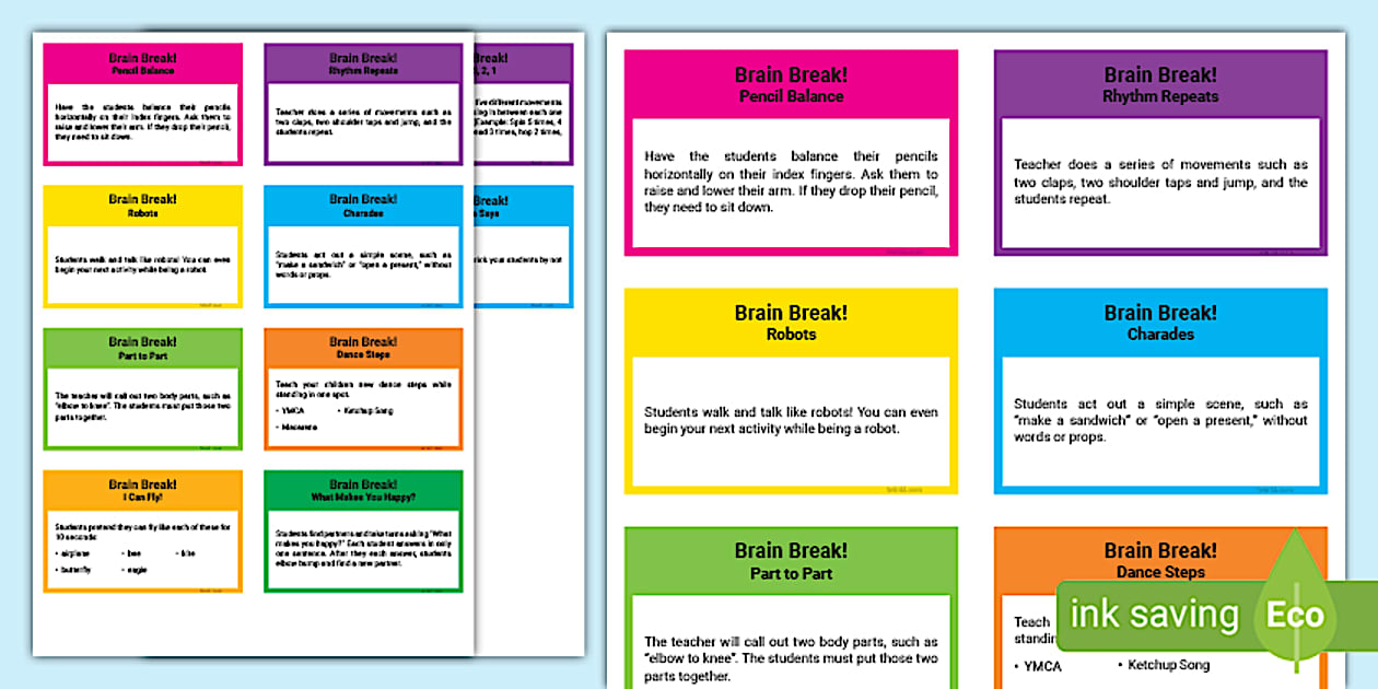 Socially Distant Brain Break Flashcards - Twinkl