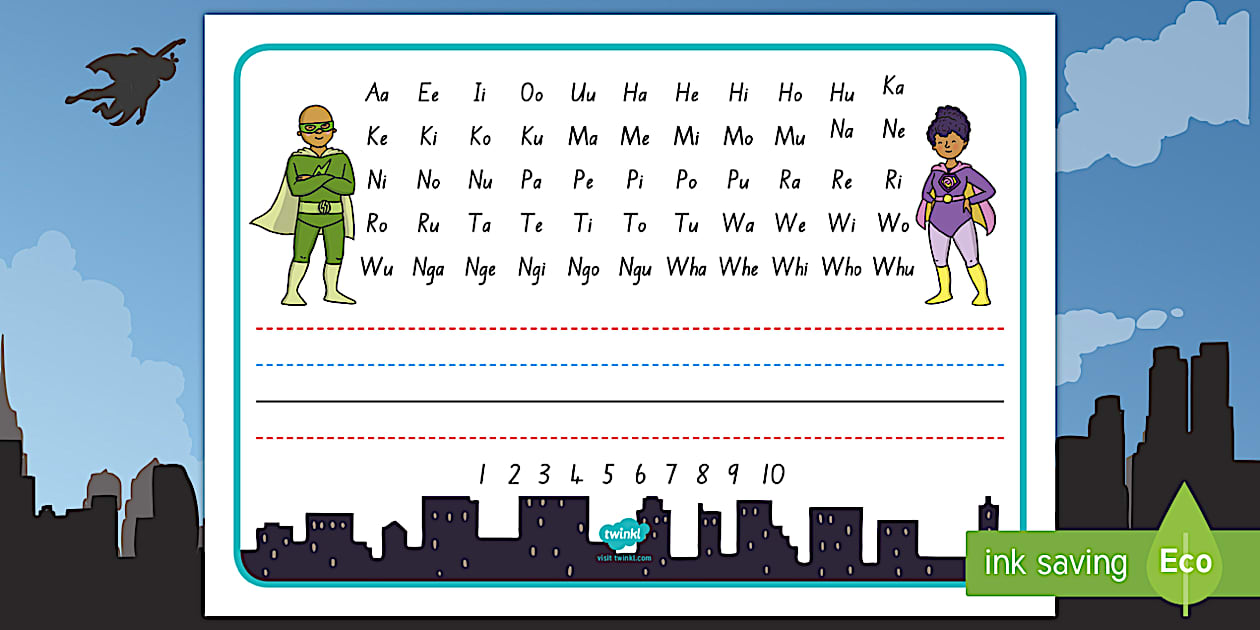 Superhero to 10 Desk Mat Te Reo Māori (teacher made)