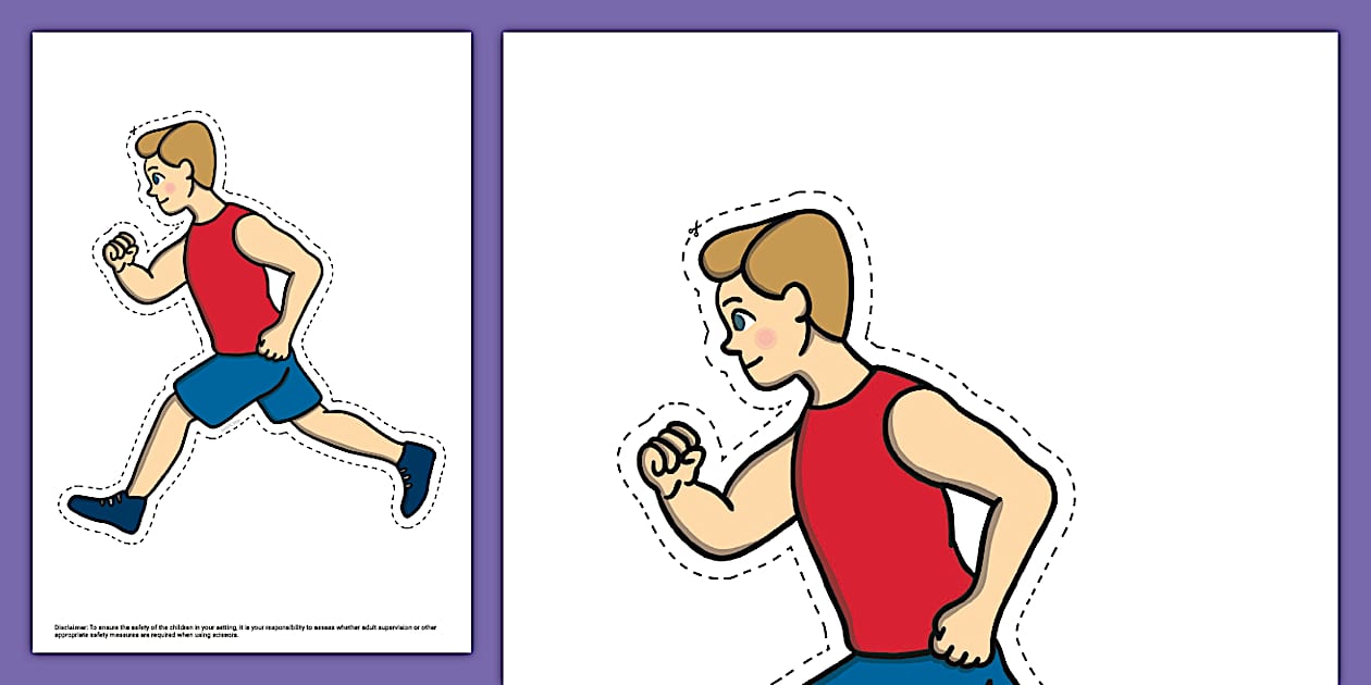Running Emoticon Cut-Out (teacher made) - Twinkl
