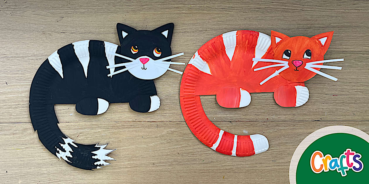 Cat Paper Plate Craft (teacher made) - Twinkl