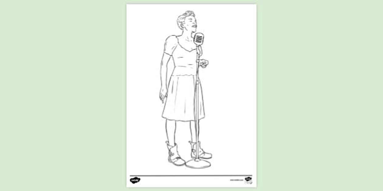 Female Singer Colouring | Colouring Sheets (teacher made)