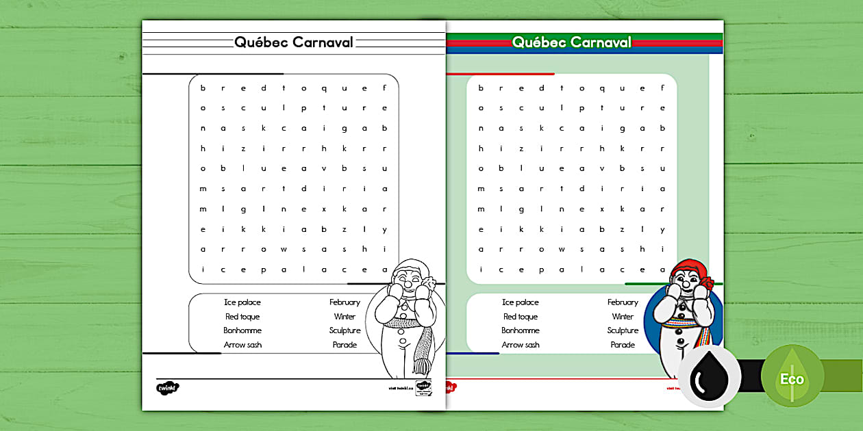 Carnaval Word Search English - Grades K-3 (Teacher-Made)