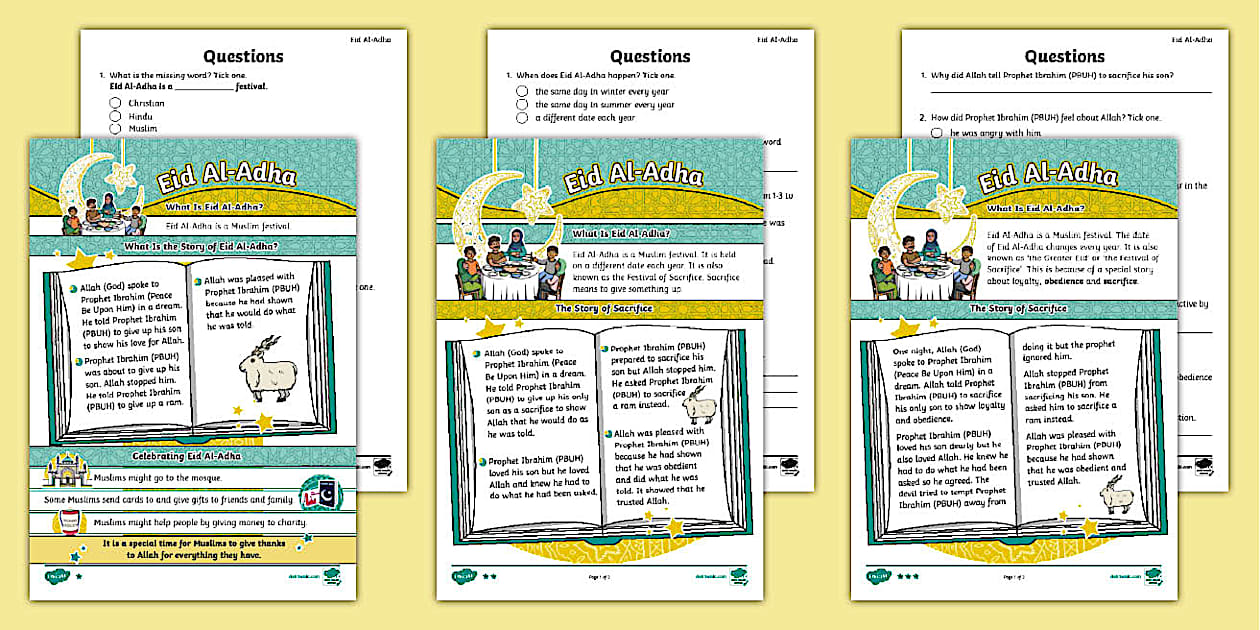KS1 Eid Al-Adha Differentiated Reading Comprehension